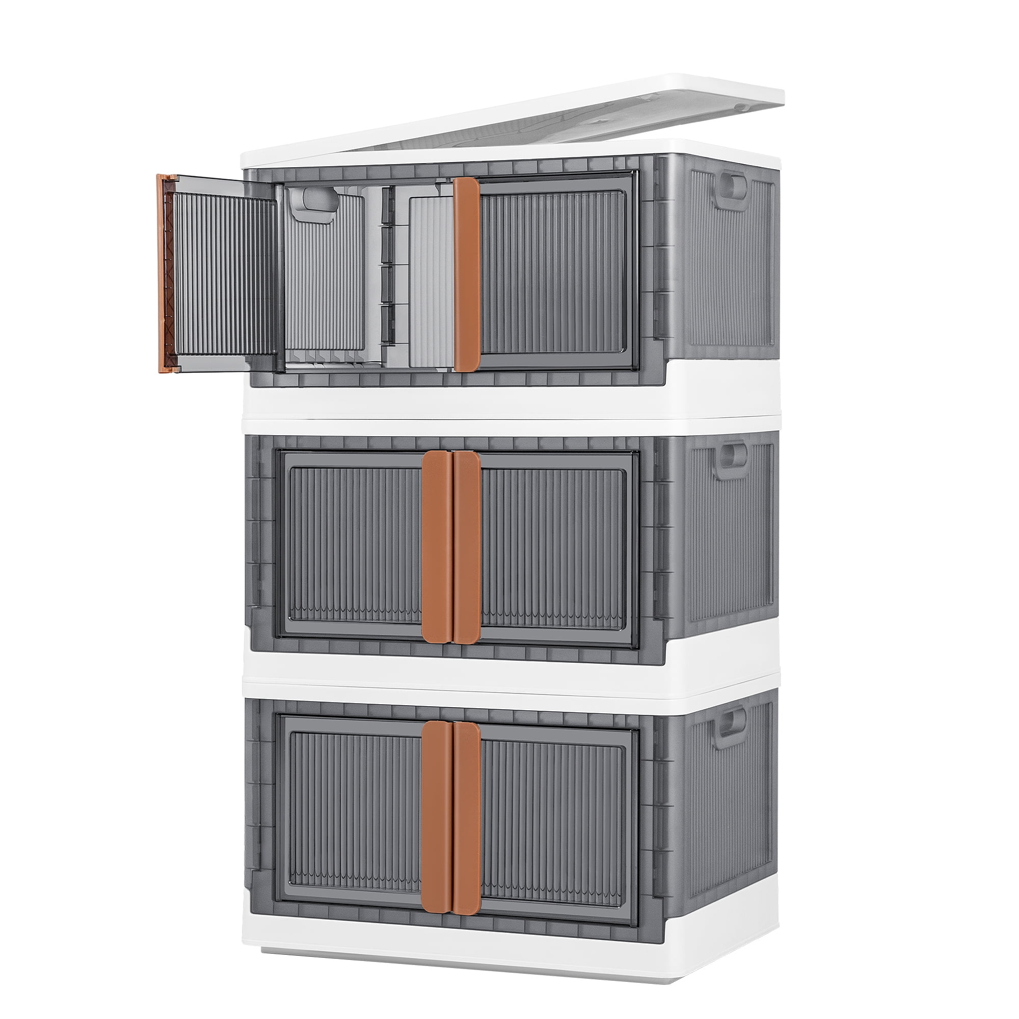 Furmax 19 Gal Storage Bins With Lids 3 Packs Collapsible Container