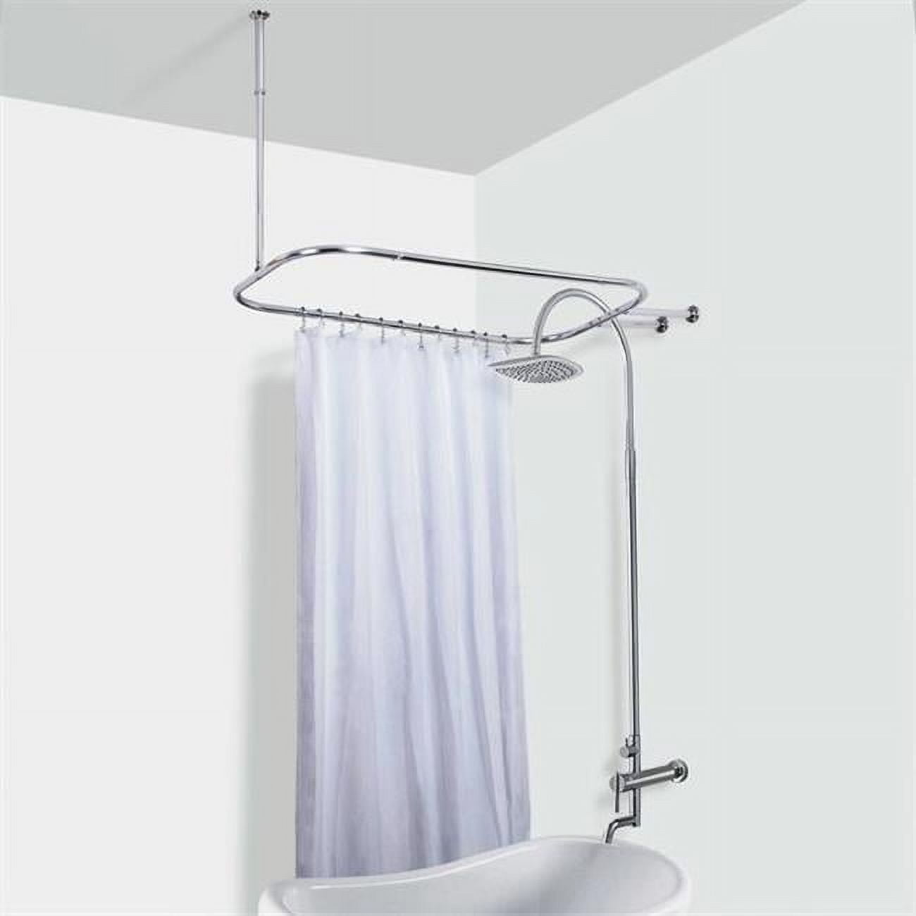Durable Rust-Free Aluminum Hoop Shower Rod for Clawfoot Bathtub, Chrome ...