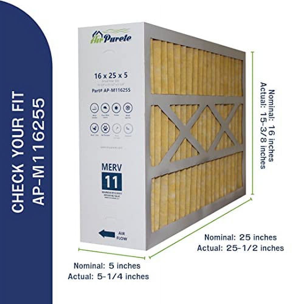 Furnace Filters 16x25x5 (Actual Size: 15-3/8" x 25-1/2" x 5-1/4 ...