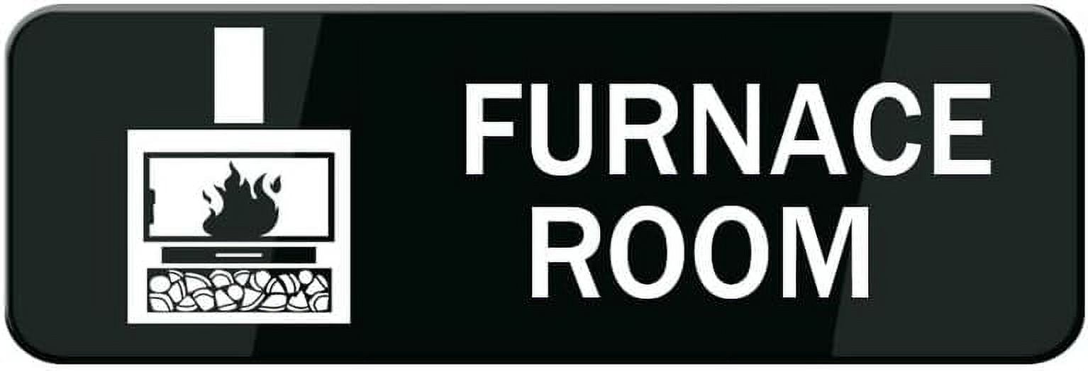 Furnace Room Sign Stickers, 10"X3" Acrylic Plaque With Strong Adhesives ...
