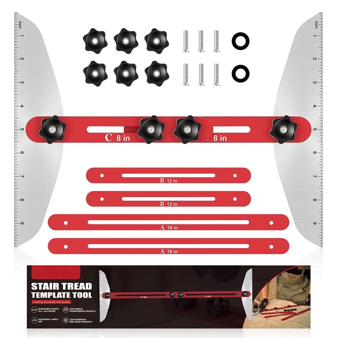 Furnhome Stair Tread Template Tool Aluminum Alloy Stair Gauge Tool ...