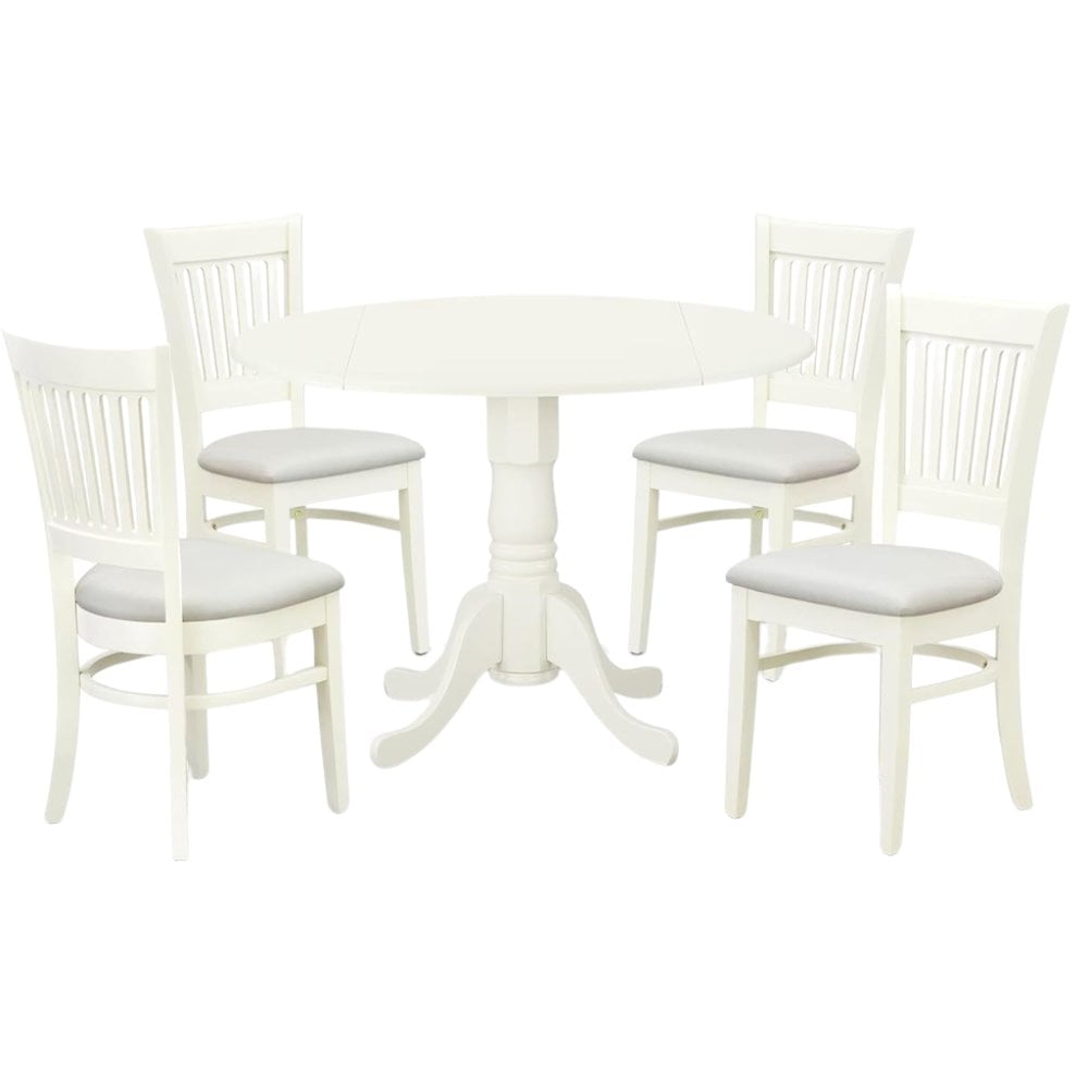 FurniFact 5 Piece Dining Table Set for 4 with White Kitchen Table and ...