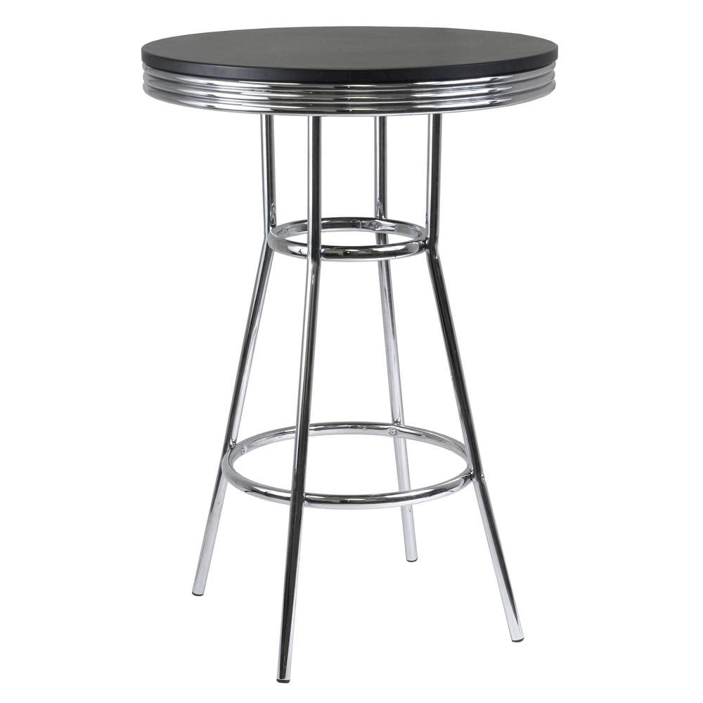 FurniFact Black Metal Round Pub Table – Bar Height Dining Table for Any ...