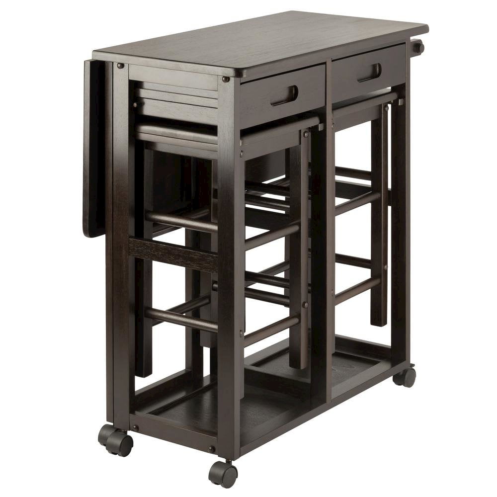 FurniFact Coffee Folding Dining Table with Chairs – Compact Foldable ...