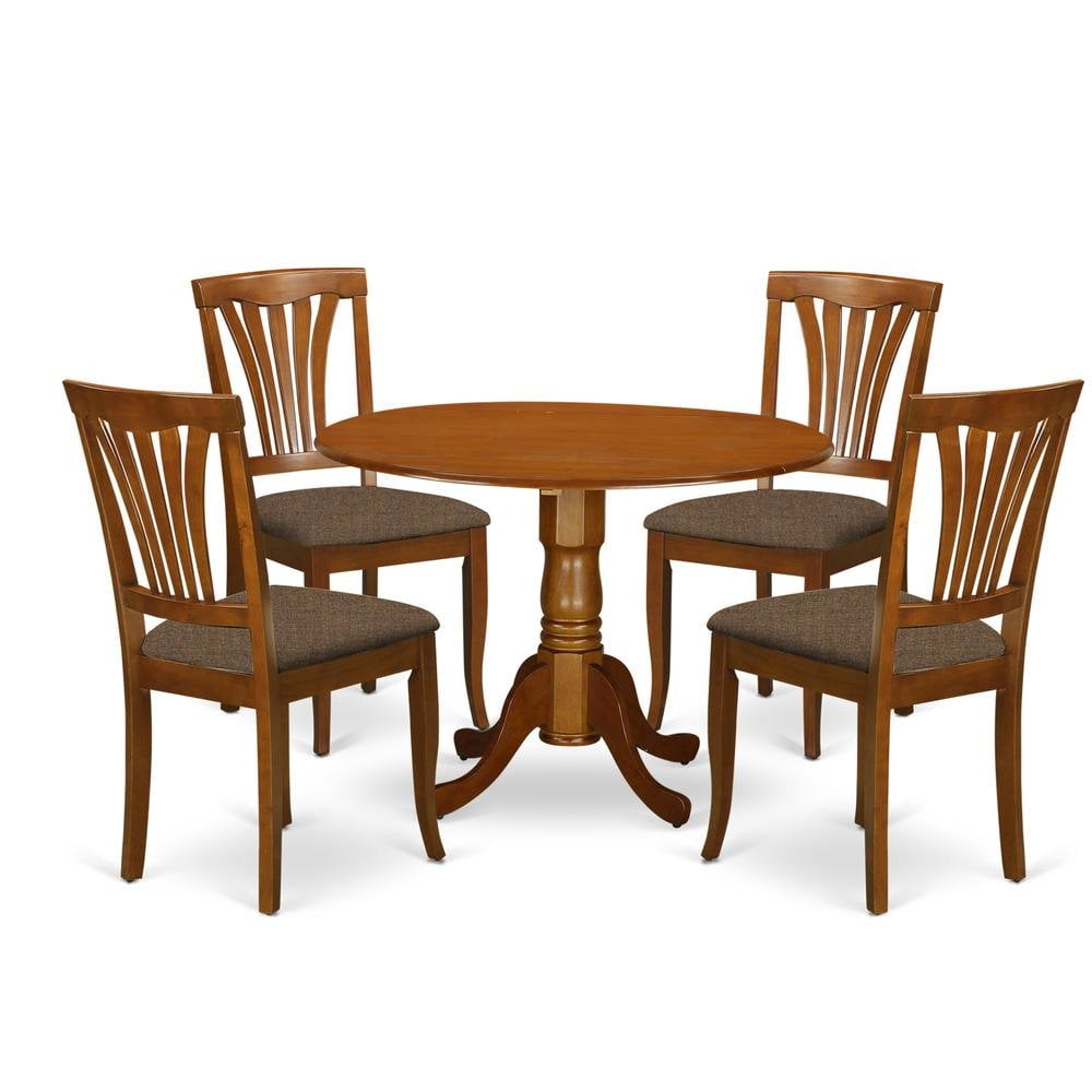 FurniFact Compact 5-Piece Dining Room Table Set – Round Table & 4 ...