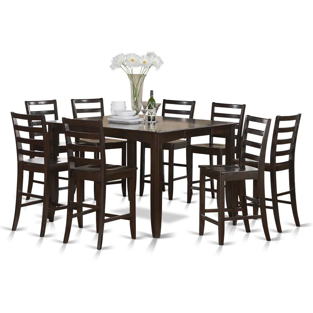 FurniFact Elegant 9-Piece Square Dining Table Set for 8 with Counter ...