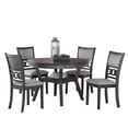 FurniFact Gray Solid Wood Dining Table with 4 Chairs, 47