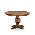 FurniFact Rustic Round Dining Table, Antique Walnut Finish, Wood, 48 ...