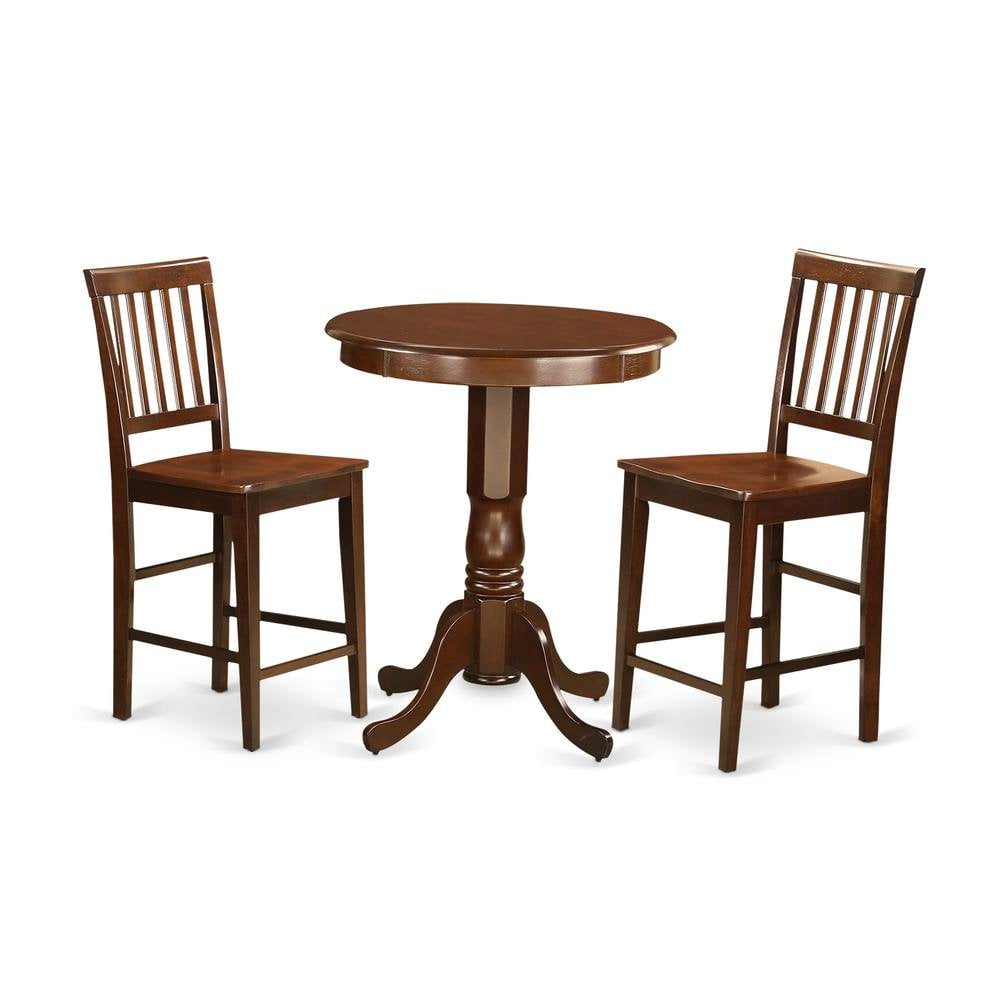 FurniFact Solid Wood 3 Piece High Top Table Set with Two Counter Height ...