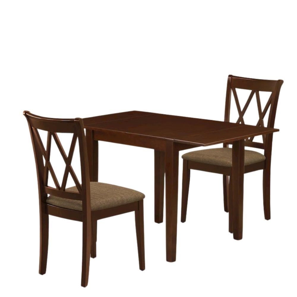 FurniFact Solid Wood Small Dining Table for 2 with Chairs, Mahogany ...