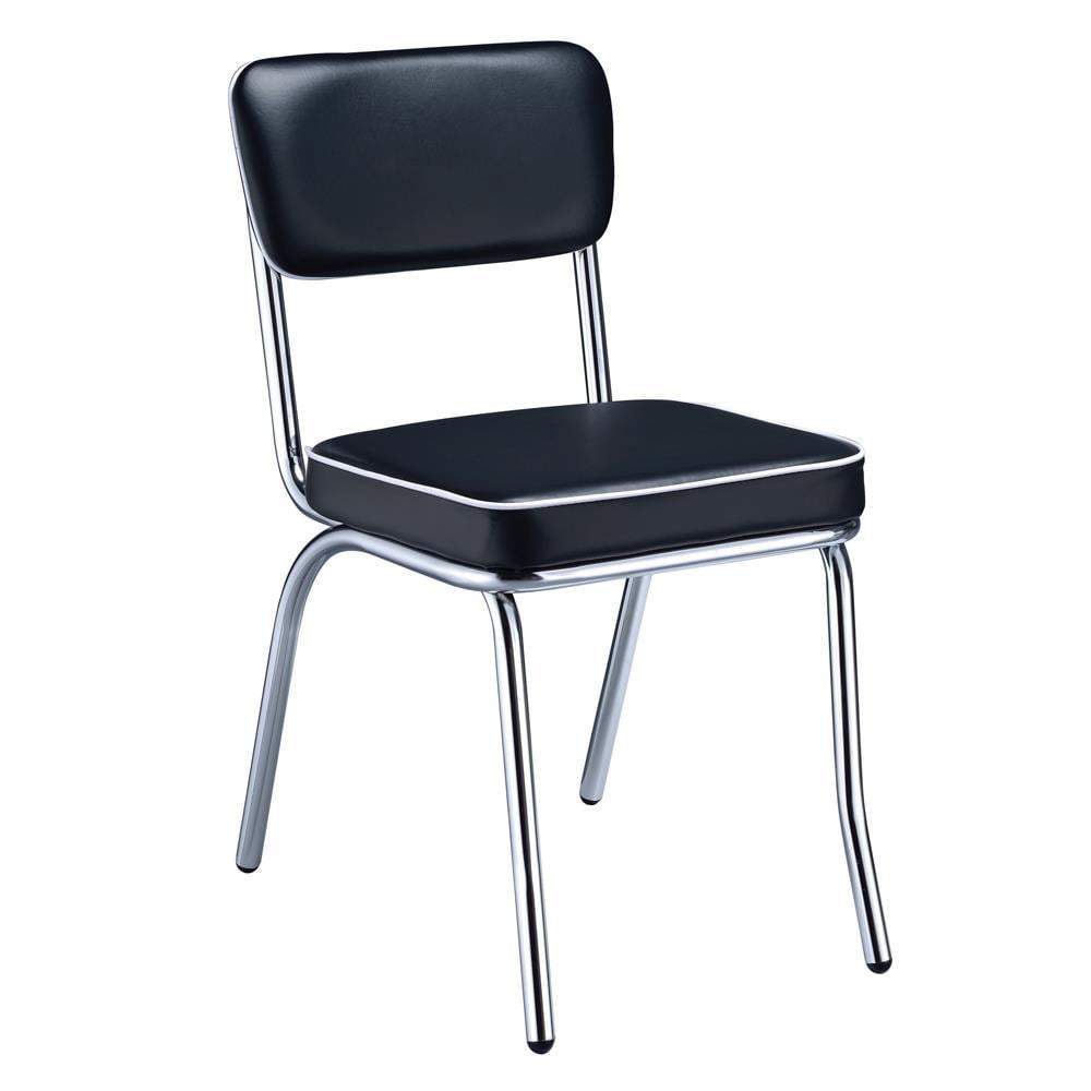 FurniFact Stylish Black and Chrome Dining Chairs Inspired by Retro ...