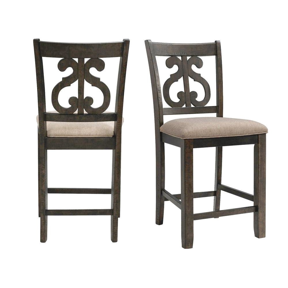 FurniFact Swirl Back Wooden Dining Chairs for Kitchen and Dining in ...