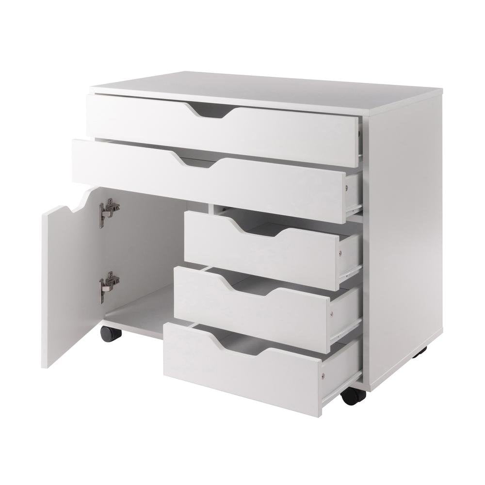 FurniFact White Office Storage Cabinet With Drawers, Storage Cabinet On ...