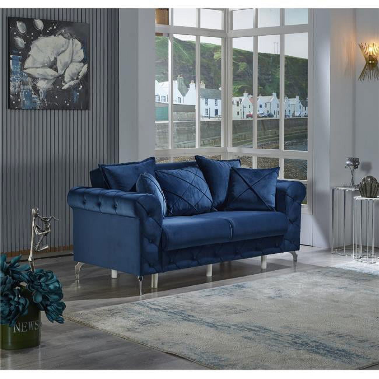 Furnia 101-RIV-BYB32-2 35 x 72 x 33 in. Riva Convertible Loveseat ...