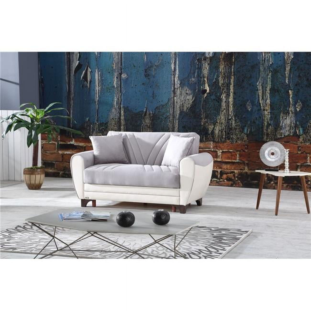 Furnia HD-10AS-LEY-NR101-2 34 x 66 x 27 in. Leydi Convertible Loveseat ...