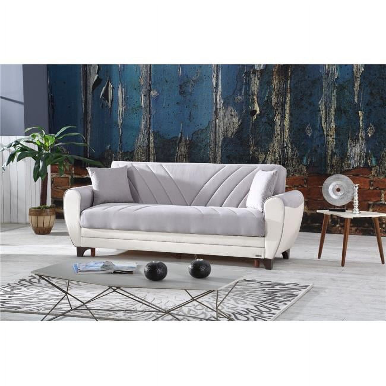 Furnia HD-10AS-LEY-NR101-3 35 x 86 x 27 in. Leydi Convertible Sleeper ...