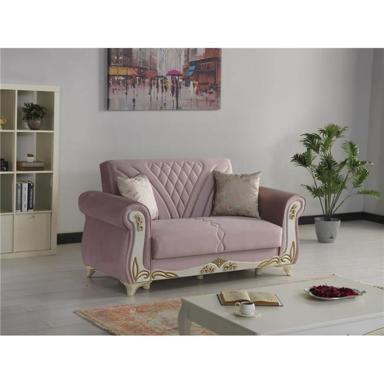 Furnia HD-10EL-ASO-STGUL-2 34 x 61 x 36 in. Asos Convertible Loveseat ...