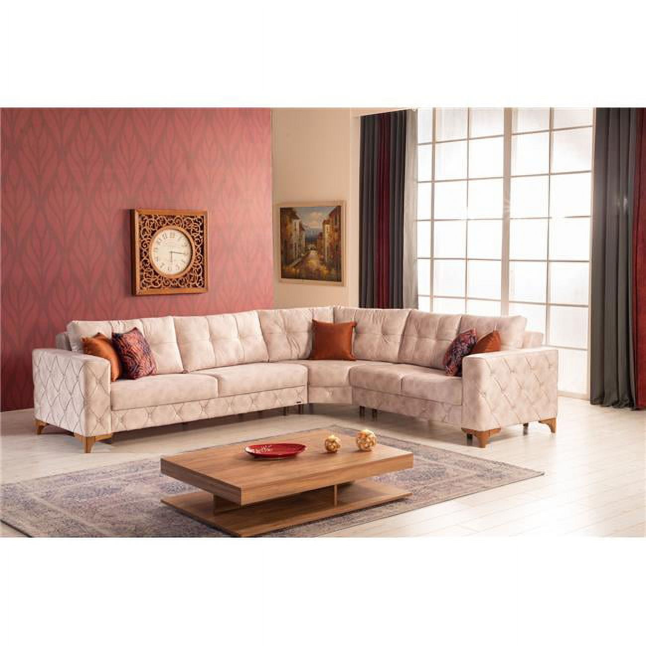 Furnia HD-15AL-GLO-0016-S 33 x 129 x 38 in. Glory Convertible Living ...
