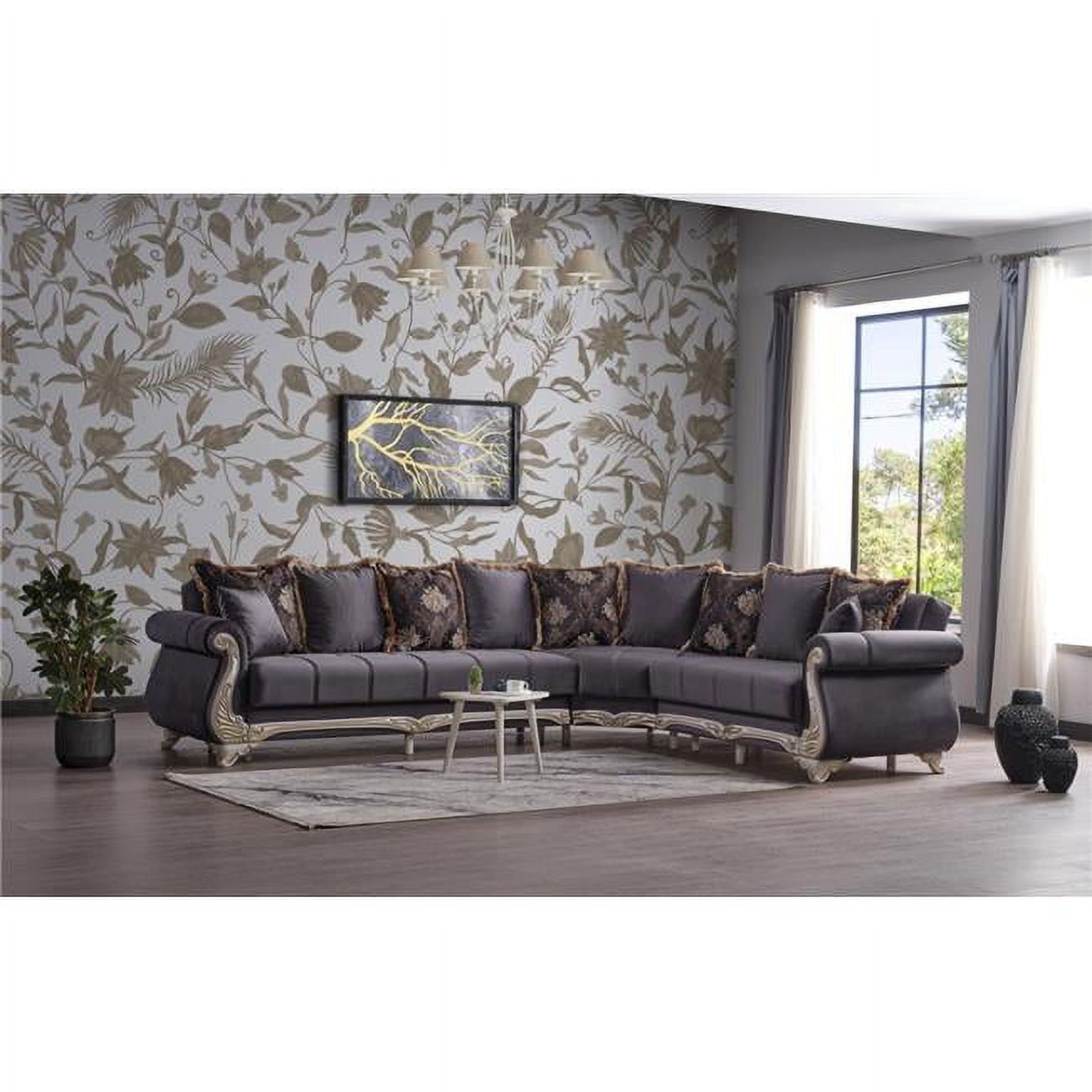 Furnia MD-15ELF-KAR-SOFT32-S 33 x 131-108 x 40 in. Karizma Living Room ...