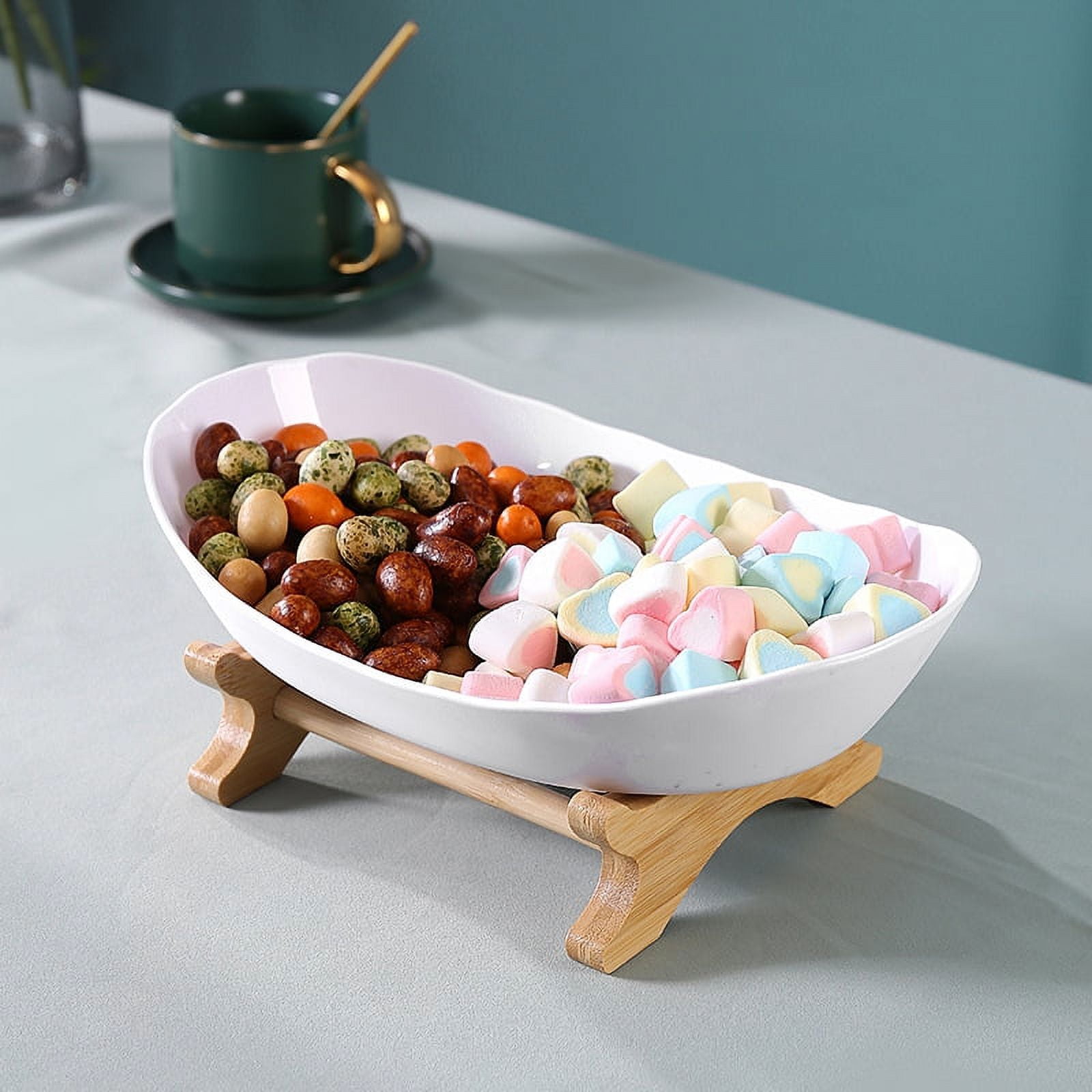 Furnian Extra Large Fruit Bowl, 3 Tier Wooden Fruit Basket for ...