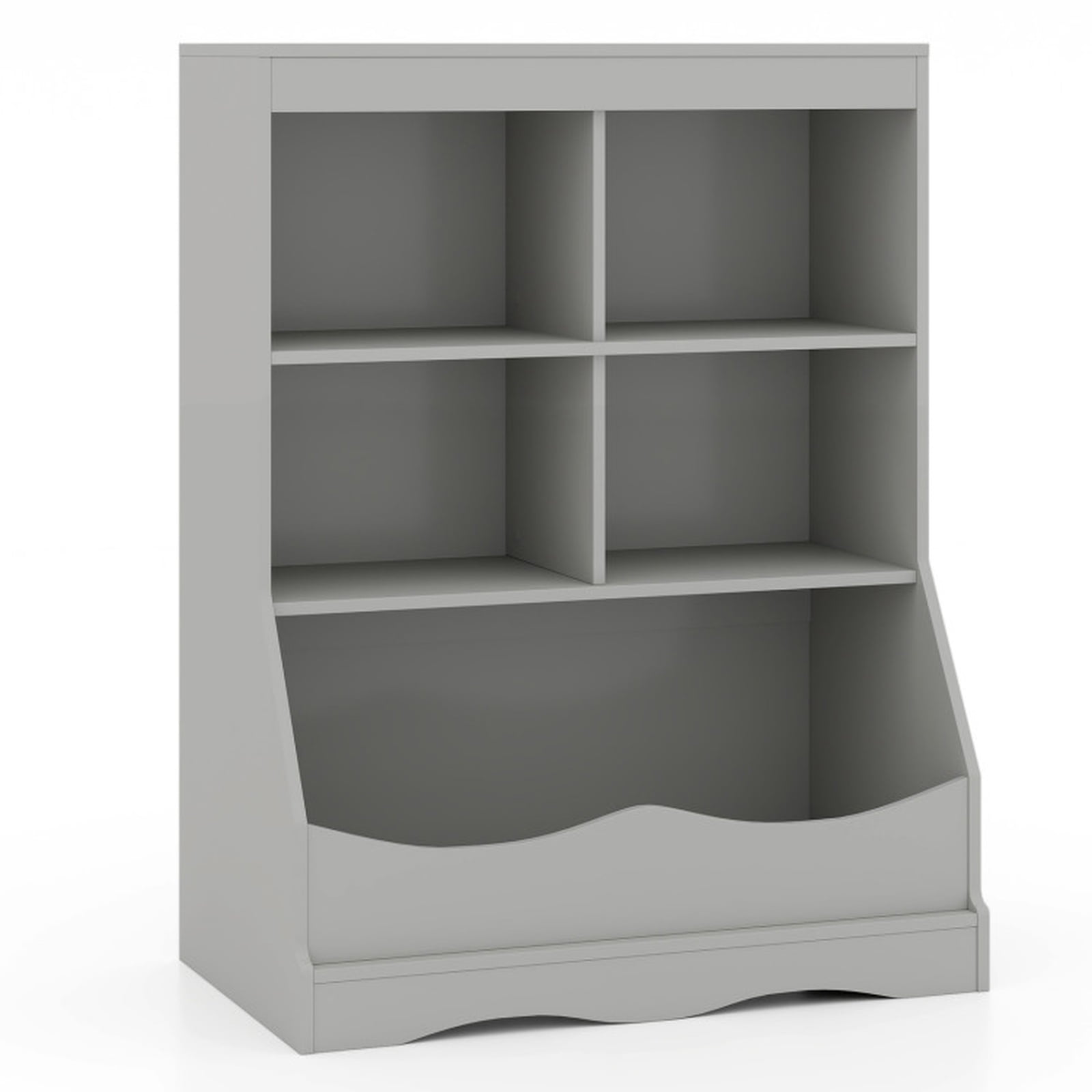Furnibear 3-Tier Cabinet Open-Shelf Children Bookcase, Gray - Walmart.com