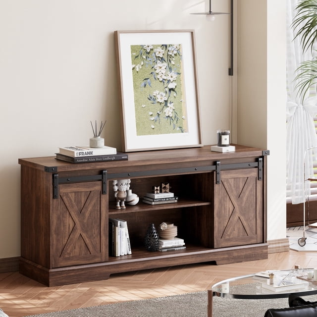 Furnibear 60 inch Wood TV Stand with Drawers, Entertainment Center for ...