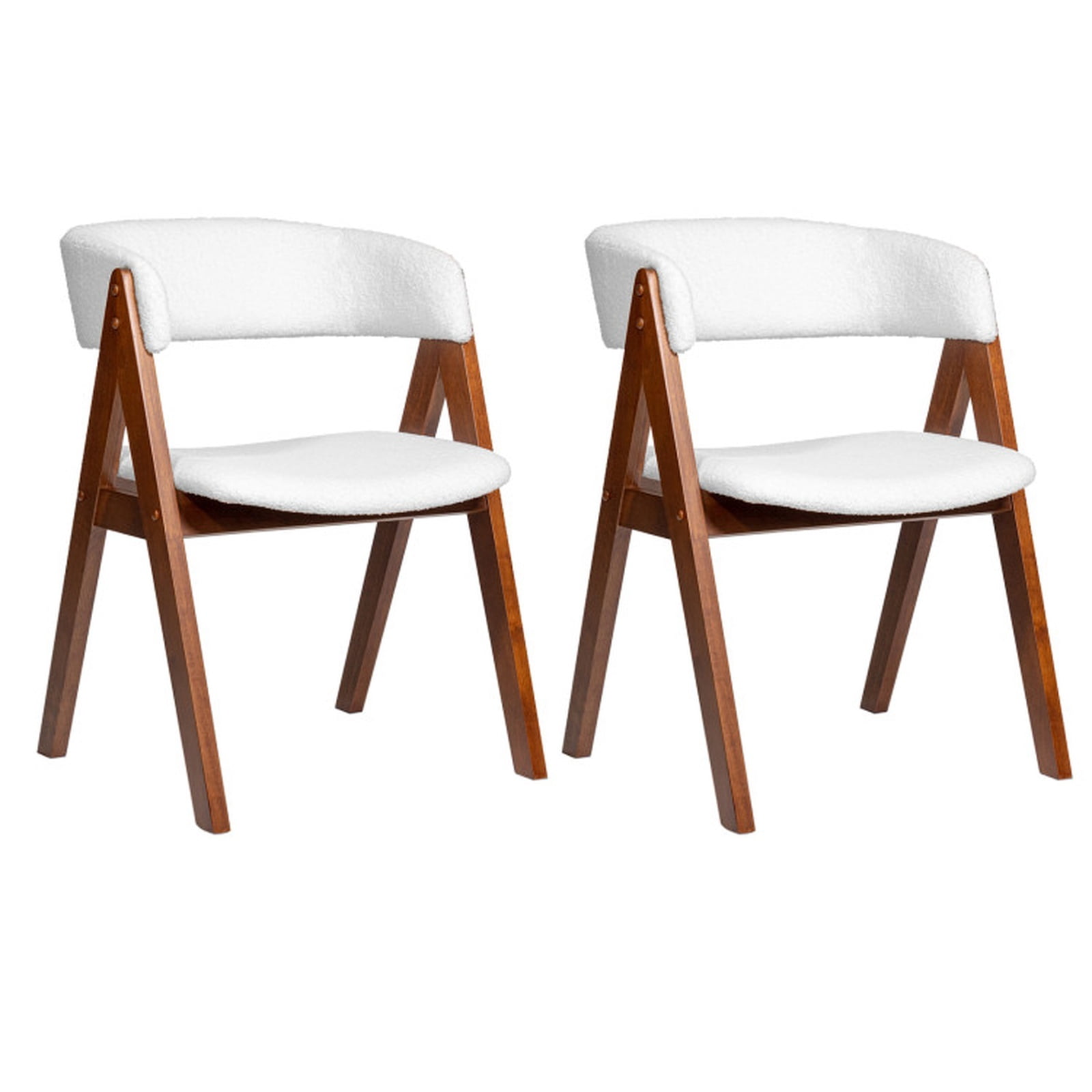 Furnibear Ergonomic Modern Wooden Dining Chair Set of 2 Mid-Century ...