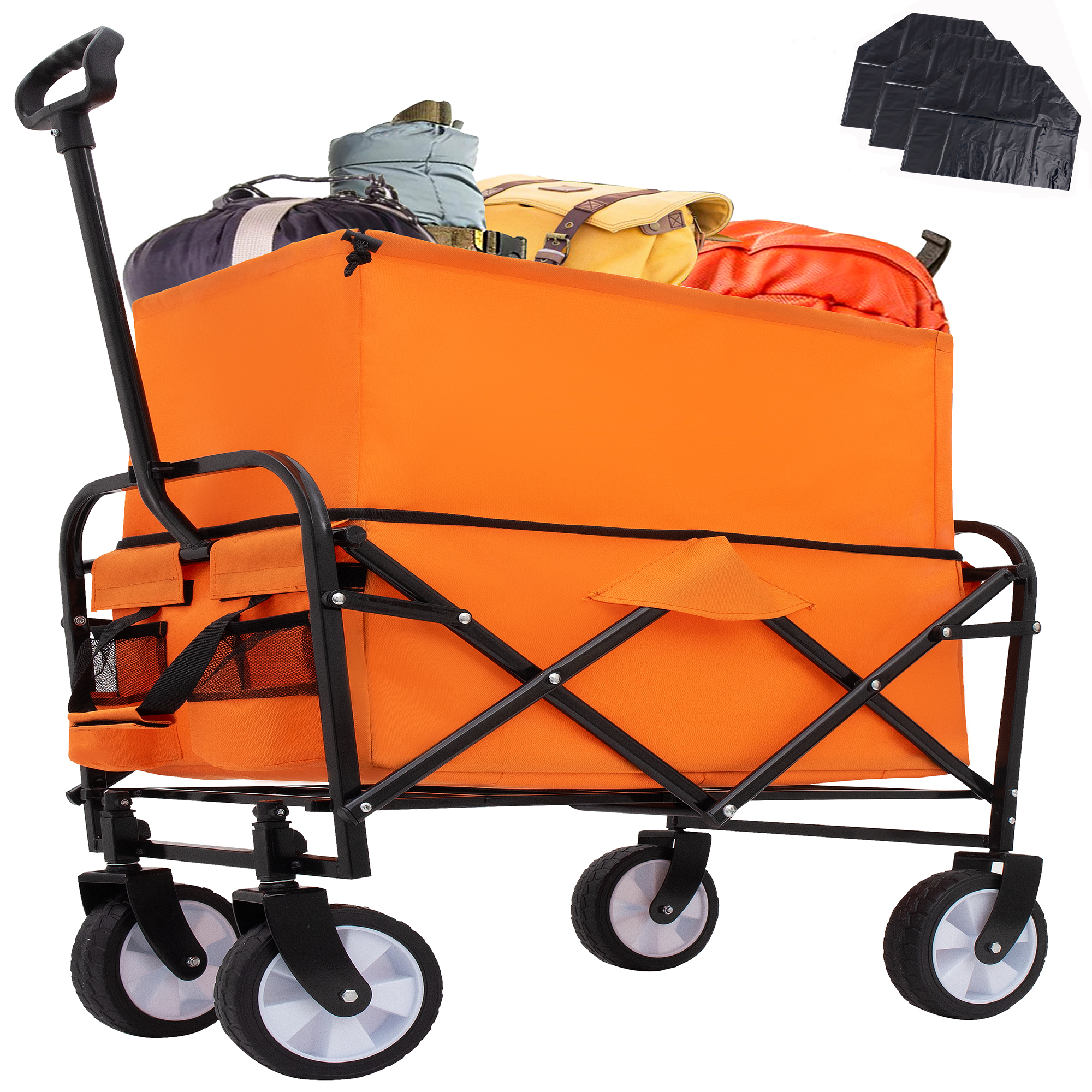 Furnibear Heavy-Duty Folding Wagon Cart with All-Terrain Wheels ...