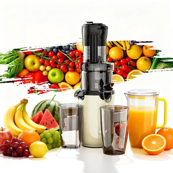 Furnibear Juicer Machine,Cold Press Juicer with 3.2" Wide Feed Chute ...