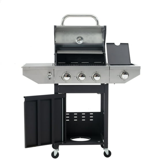 Monument Grills 4-Burner Liquid Propane Gas Grill, 48,000 BTU Stainless ...