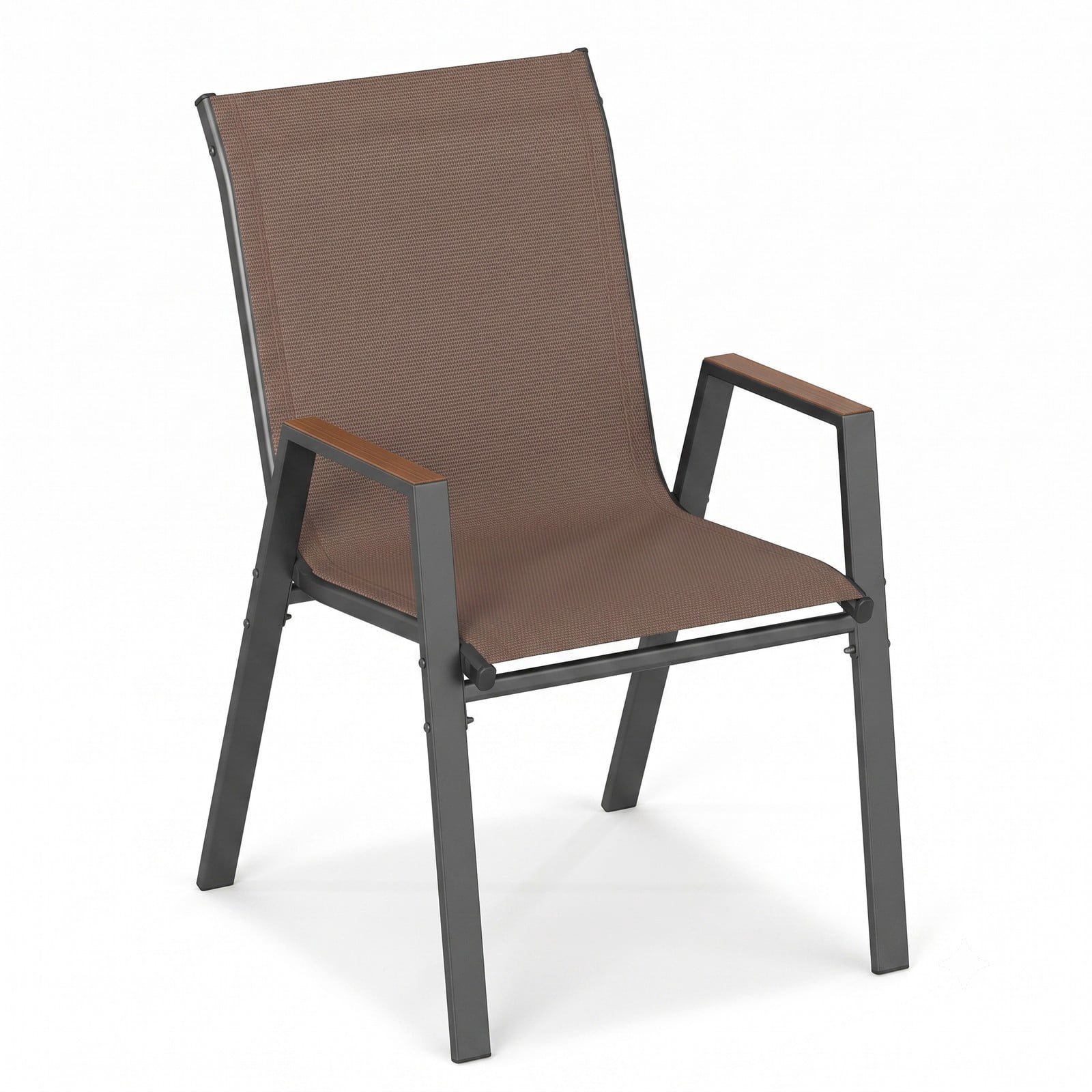 Furnibear Stackable Outdoor Dining Chairs Set of 4 with High Backs and ...