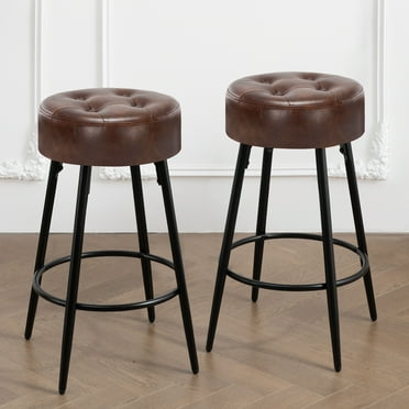 Leejay 24 inch Brown Cow Print Bar Stools for Kicthen Dining Room,Set ...