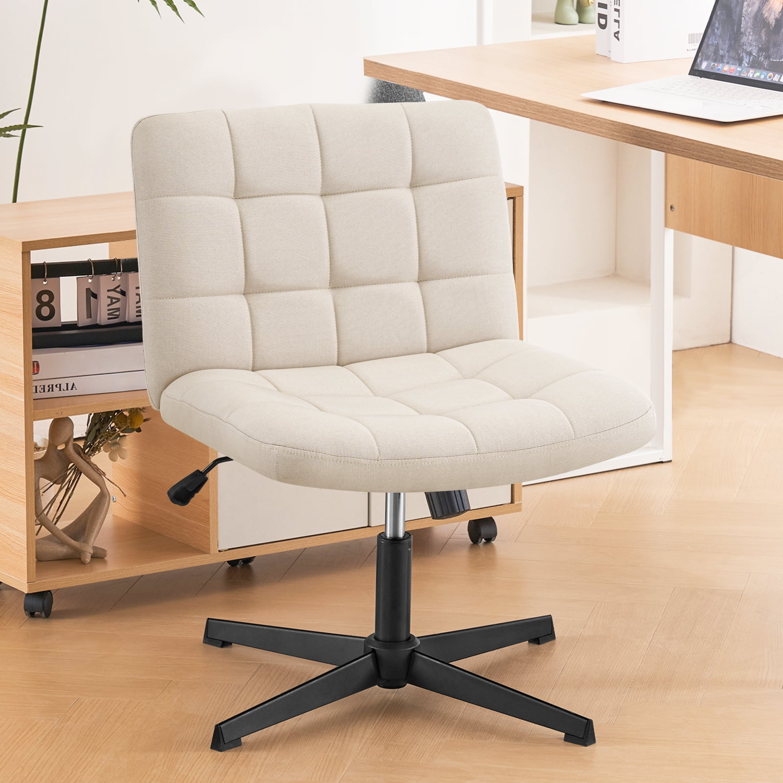 Furniliving Ergonomic Office Desk Chair, Armless, Adjustable Height ...