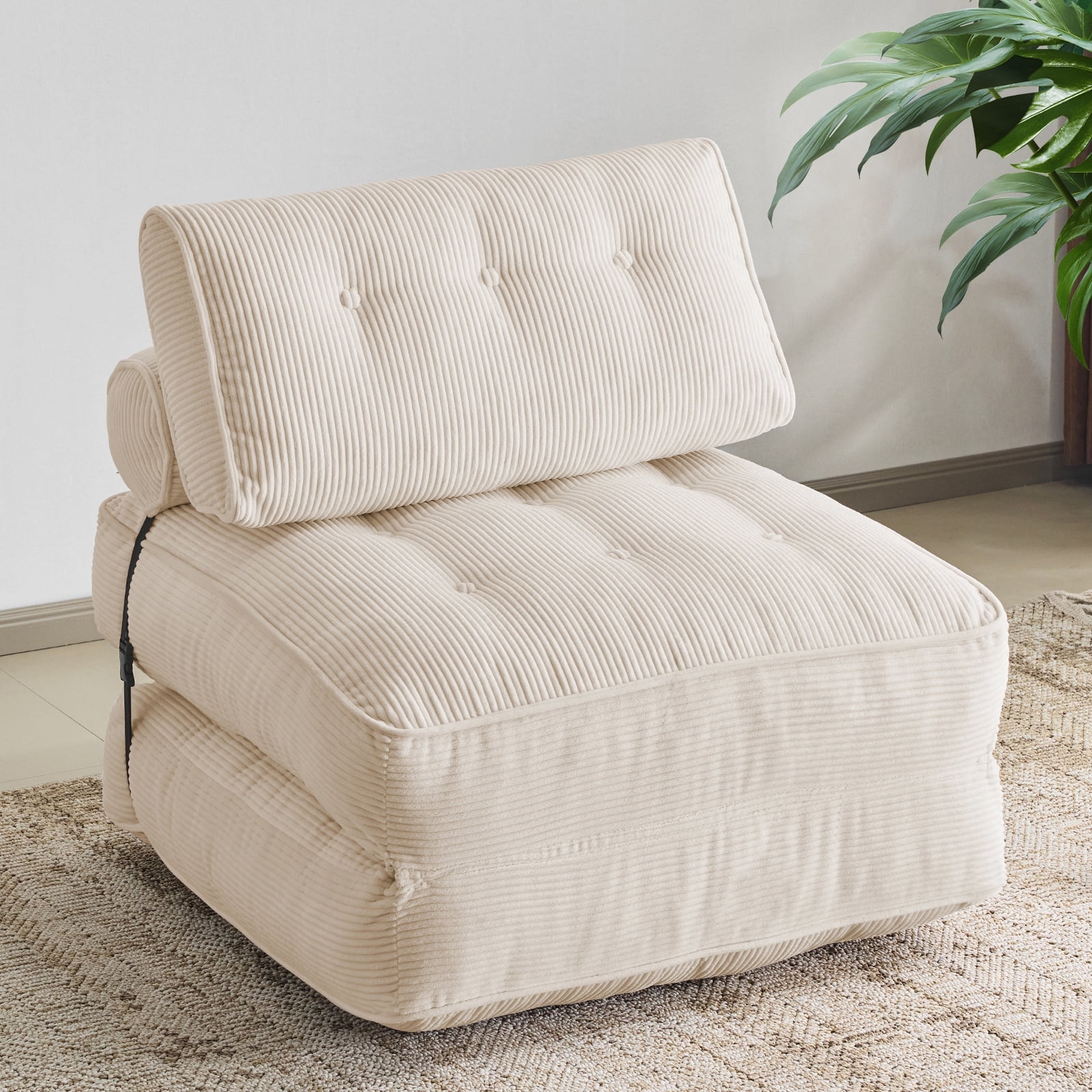 Furniliving Folding Sofa Bed, Portable Comfy Futon Sofa with Back ...