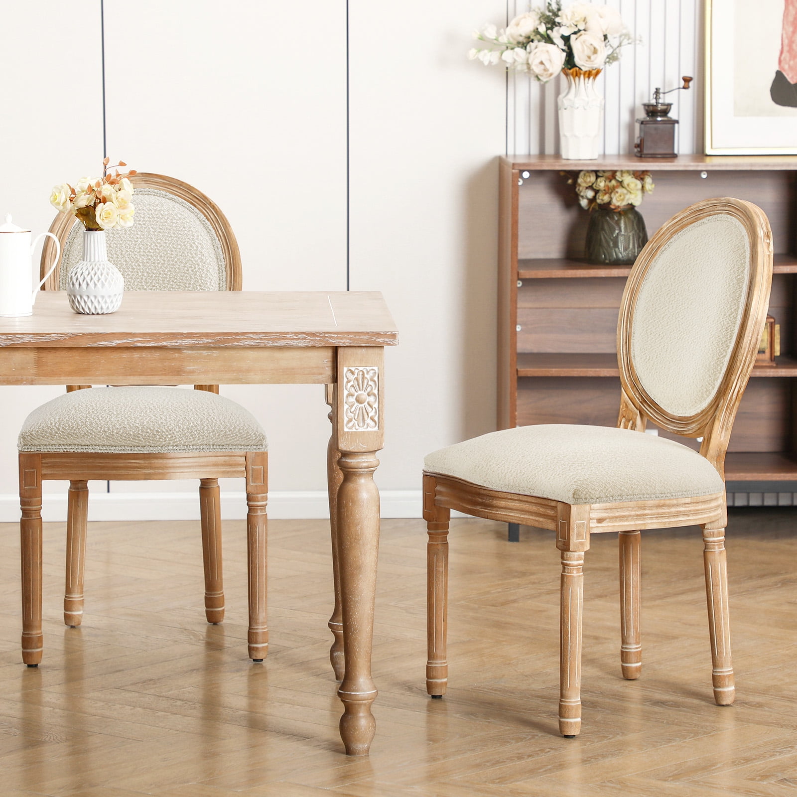 Furniliving French Dining Chairs Set of 2, Farmhouse Dining Room Chairs ...
