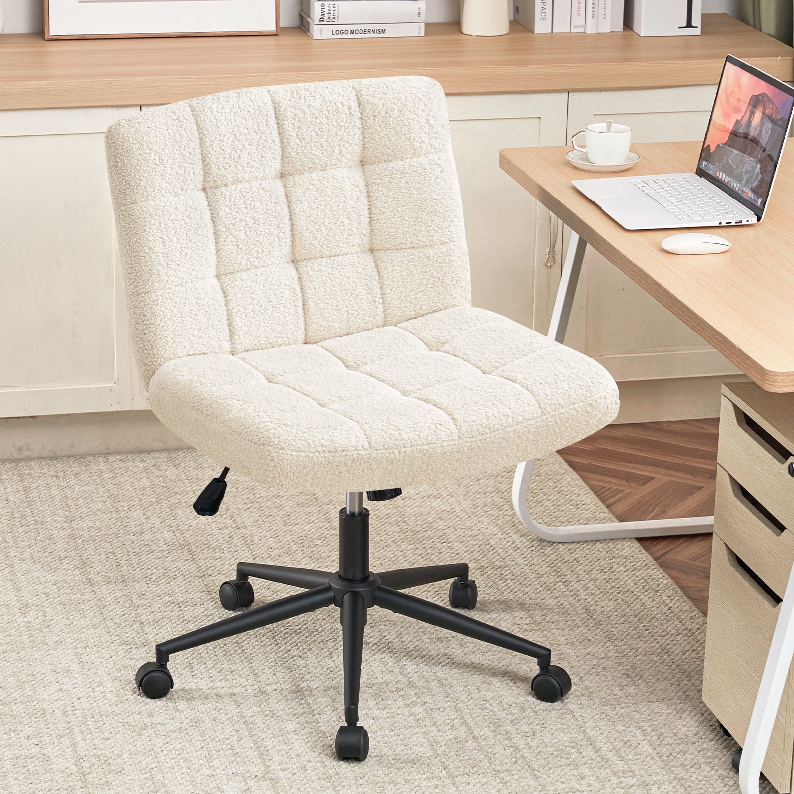 Furniliving Home Office Desk Chairs with Wheels Wide Desk Chair Mid ...