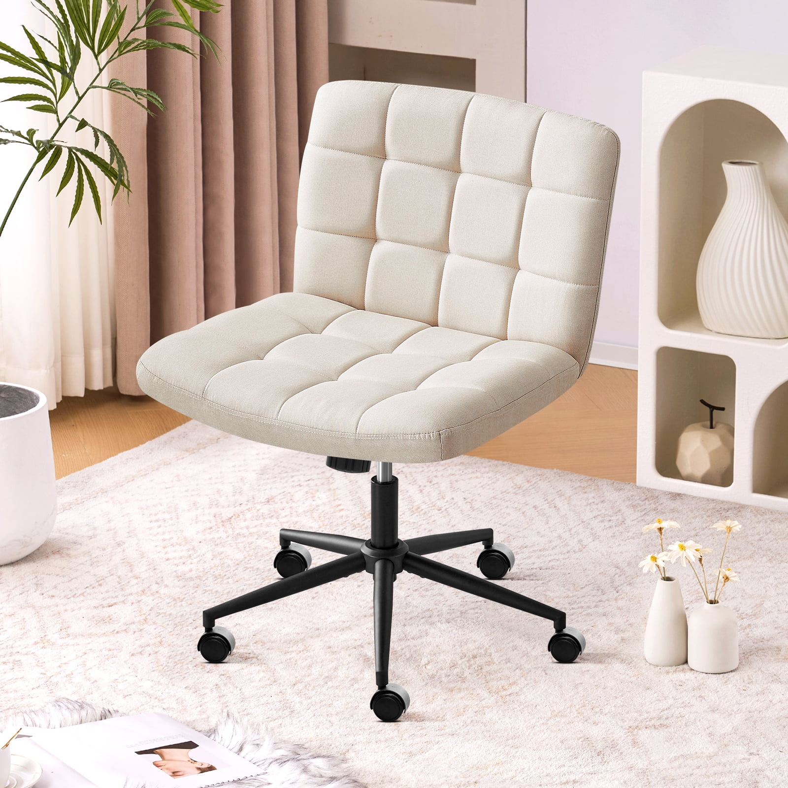 Furniliving Home Office Desk Chairs with Wheels Wide Desk Chair Mid ...