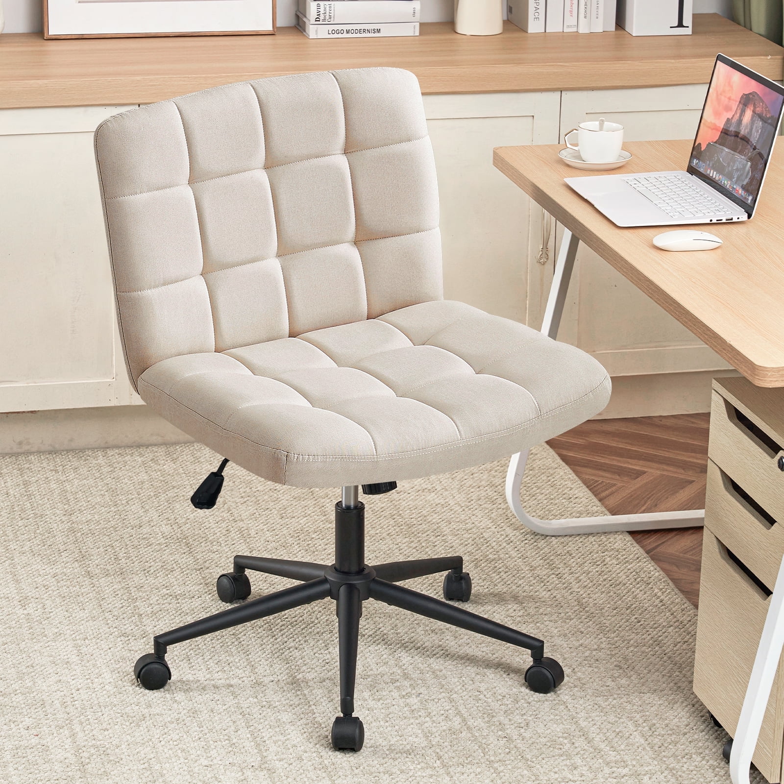 Furniliving Home Office Desk Chairs with Wheels Wide Desk Chair Mid ...