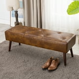 Furniliving Faux Leather Tufted Ottoman Bench, Entryway Bedroom Mudroom ...