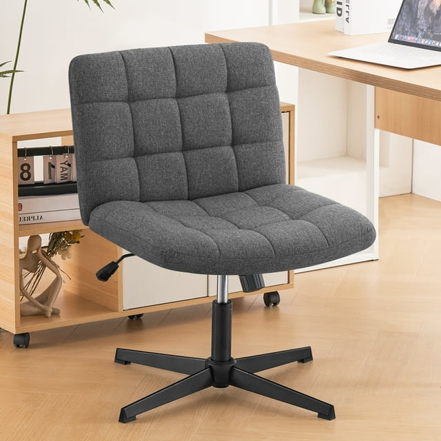 Furniliving Modern Armless Swivel Office Chair - Wide for Adults ...