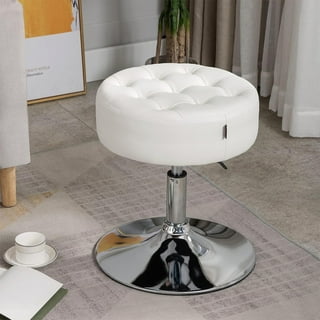 Hofitlead Velvet Vanity Chair Round Ottoman,Upholstered Vanity Makeup ...