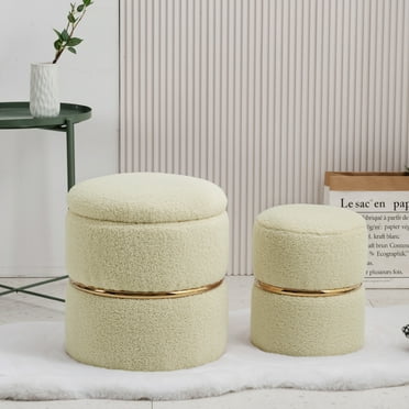 NuSteel TT-101RDV Otto Storage Stool - Round Plastic Storage Ottoman ...