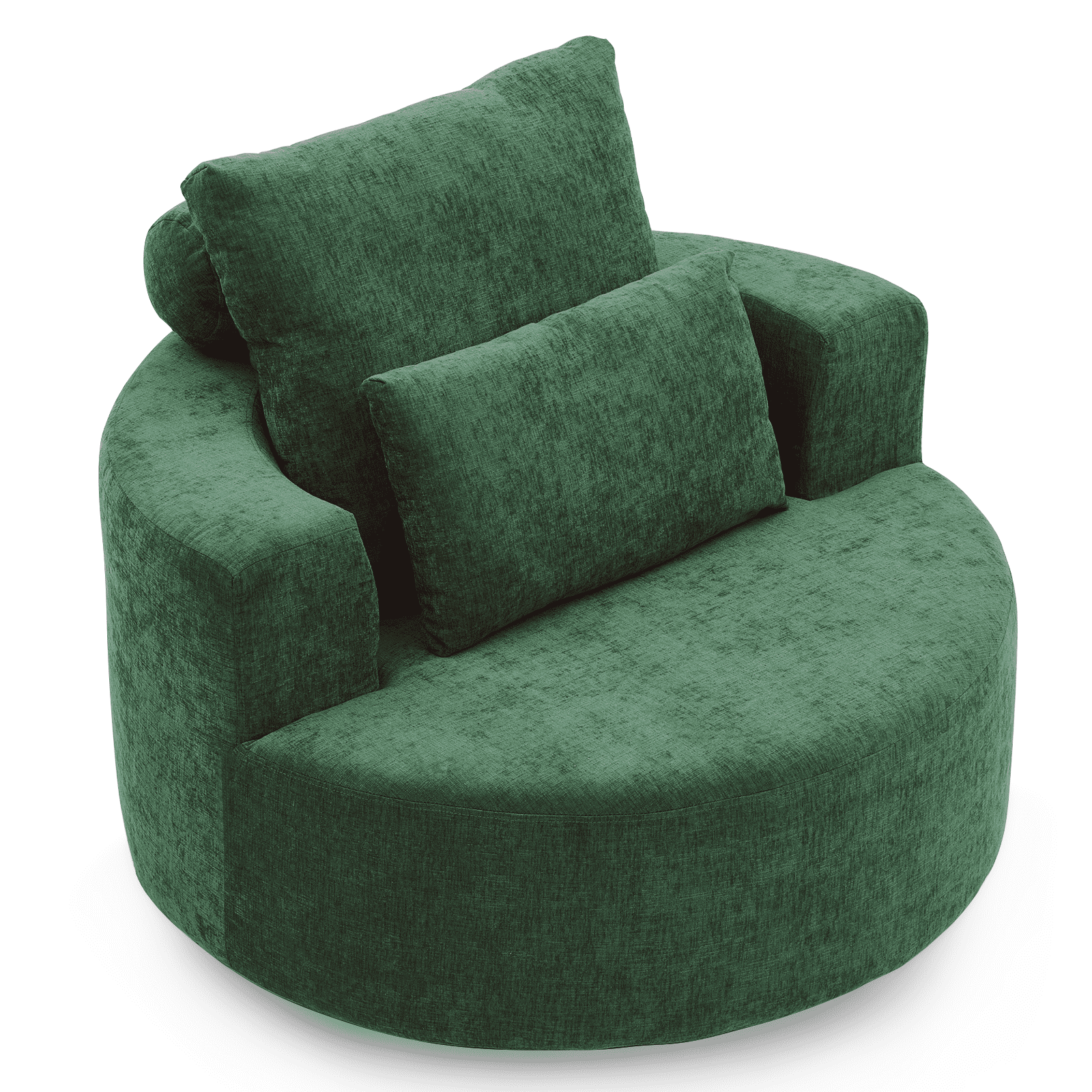 Furniliving Swivel Barrel Accent Chair, Round Arm chair with Two ...