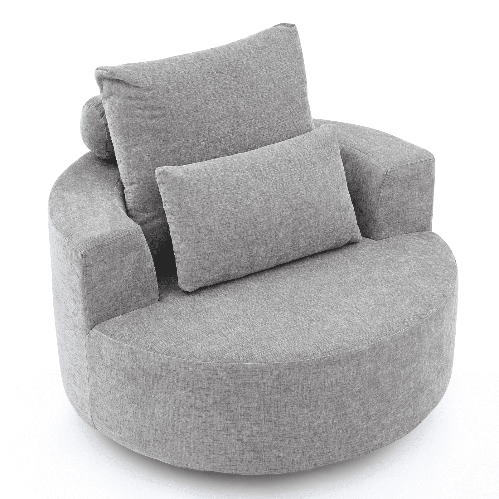 Furniliving Swivel Barrel Accent Chair, Round Arm chair with Two ...