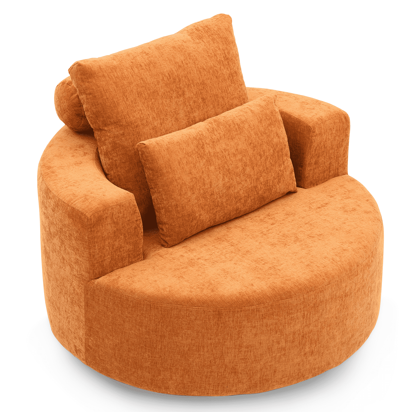 Furniliving Swivel Barrel Accent Chair, Round Arm chair with Two ...