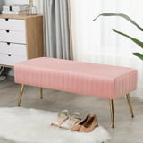 Furniliving Velvet Tufted Ottoman Bench, Modern Upholstered Bedroom ...