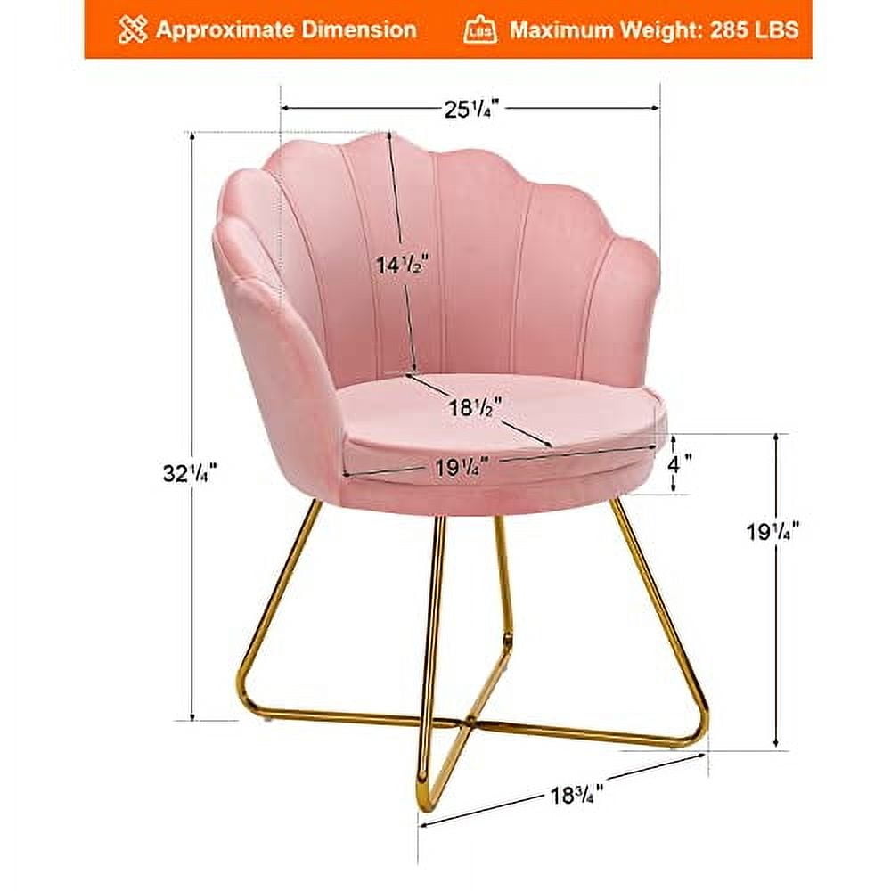 Furnimart Vanity Chair with Back, Velvet Shell Accent Chair for Living ...