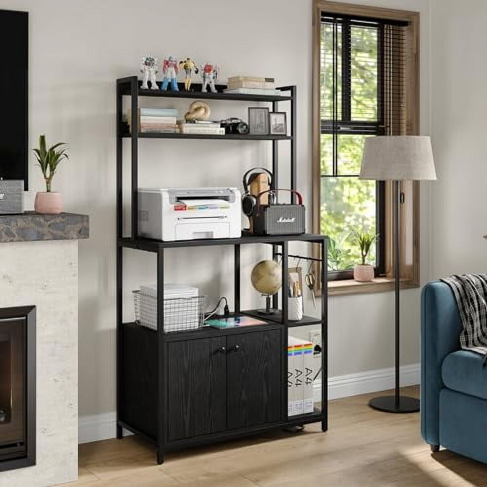 Furniouse 5-Tier Kitchen Bakers Rack with Power Outlet, Industrial ...