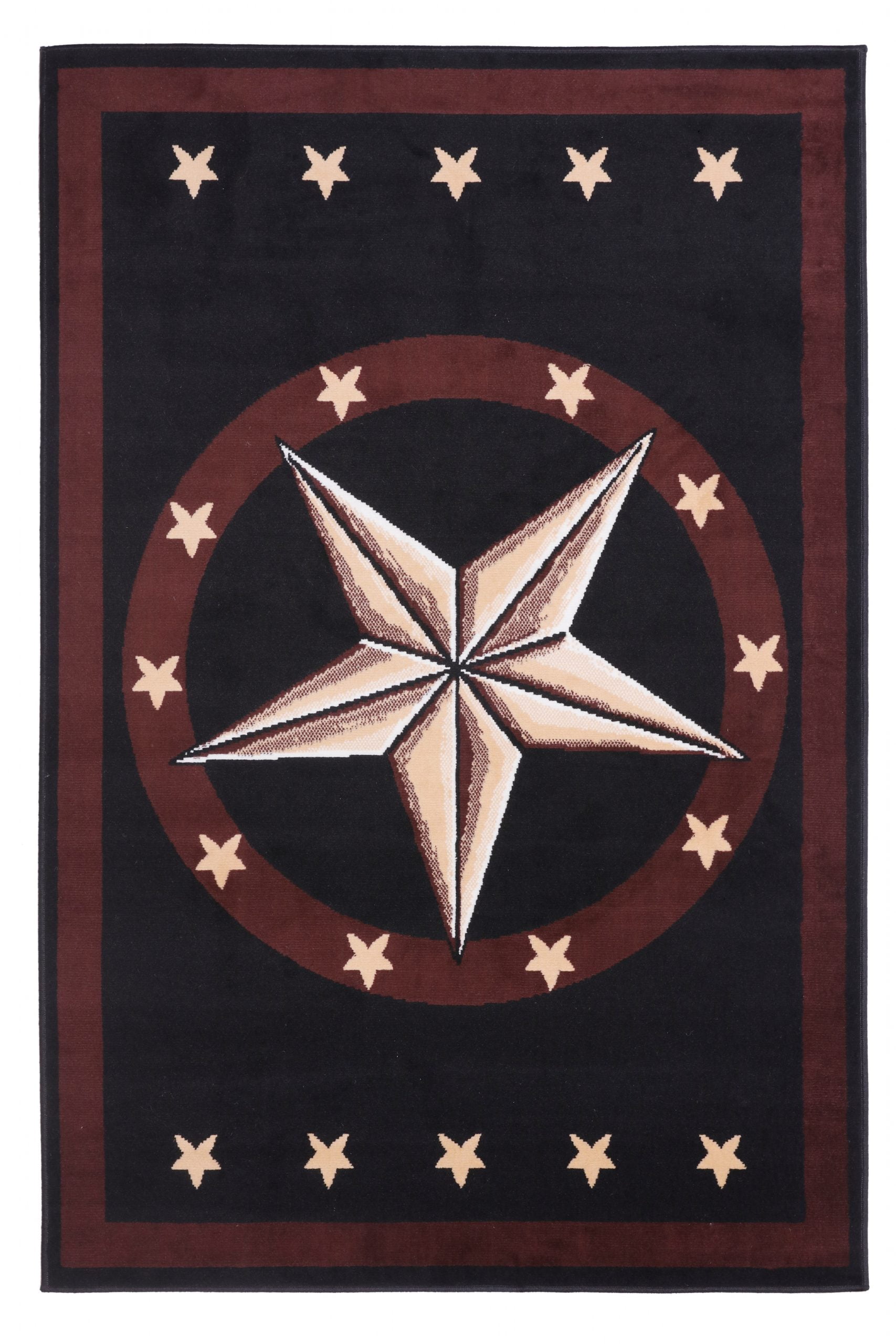 Furnish My Place 625 Star Black 9'x13' Texas Western Star Decor Cowboy ...