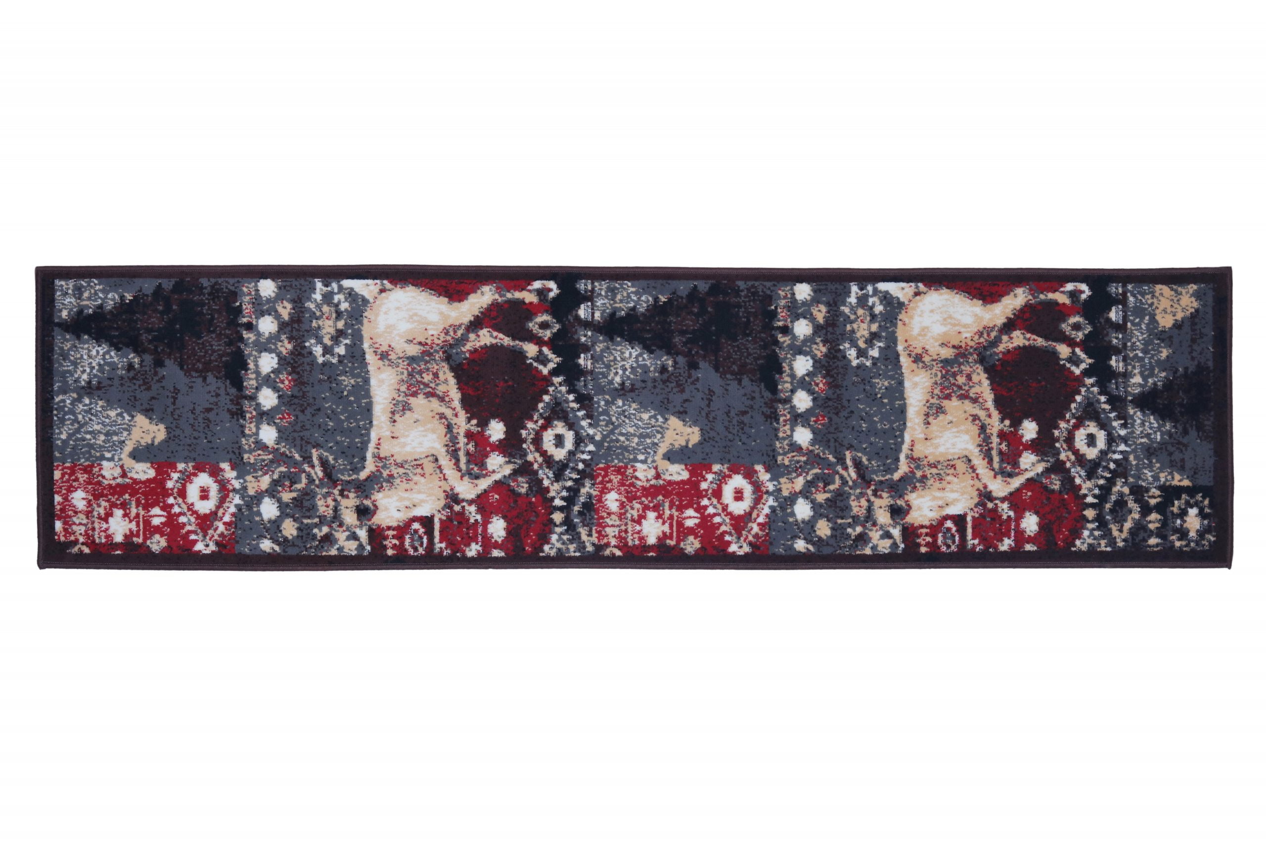 Furnish My Place Indoor Wildlife Lodge Rug with Jute Backing Runner - 2 ...